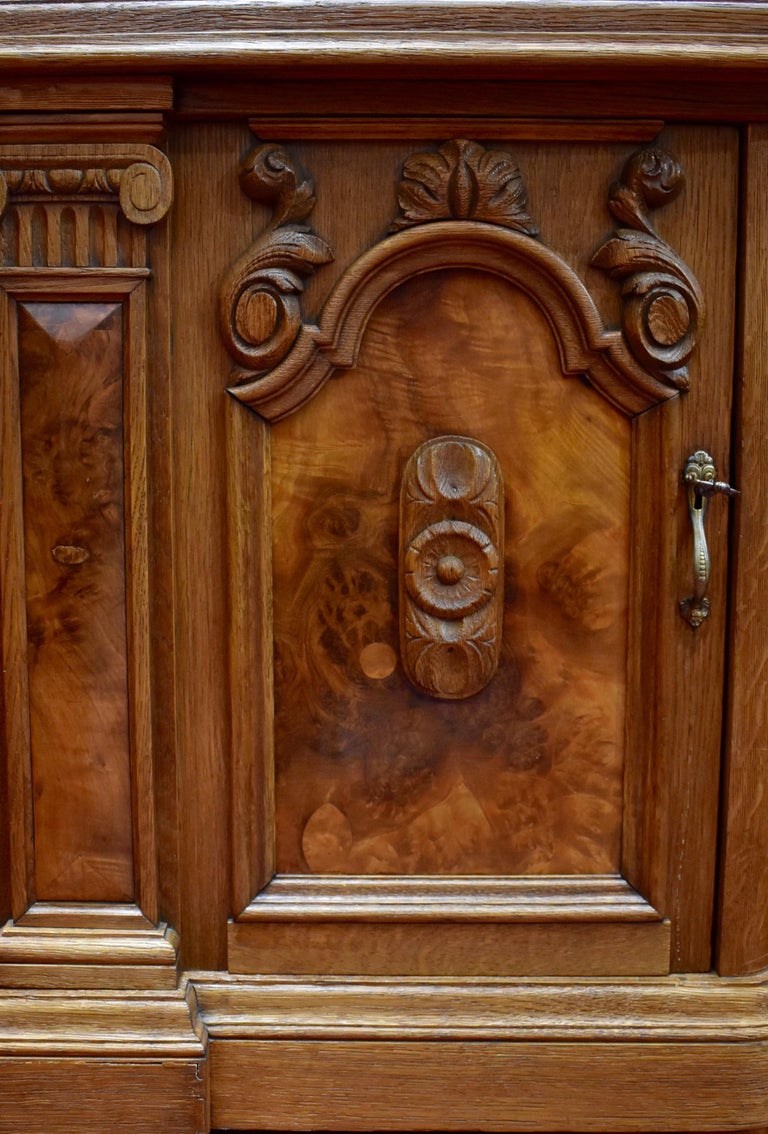 German Oak Desk with Burled Walnut Accents, circa 1930 For Sale at ...