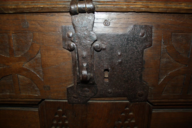German Oak Wedding Trunk, circa 1863 at 1stDibs