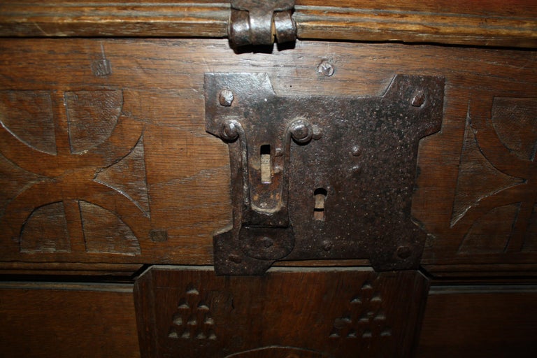 German Oak Wedding Trunk, circa 1863 at 1stDibs