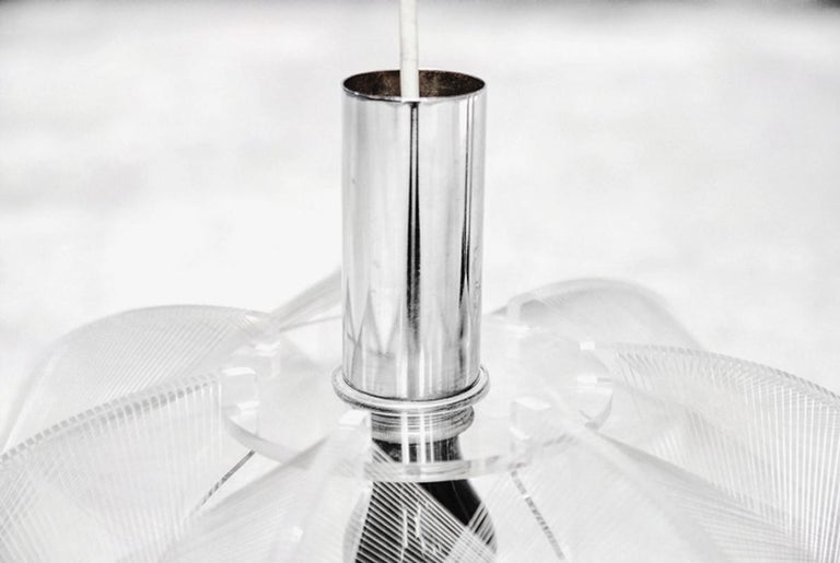 German Pendant Swag Lucite Lamp by Paul Secon for Somplex, 1960s at 1stDibs