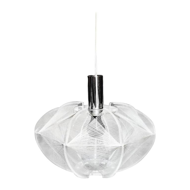 German Pendant Swag Lucite Lamp by Paul Secon for Somplex, 1960s at 1stDibs