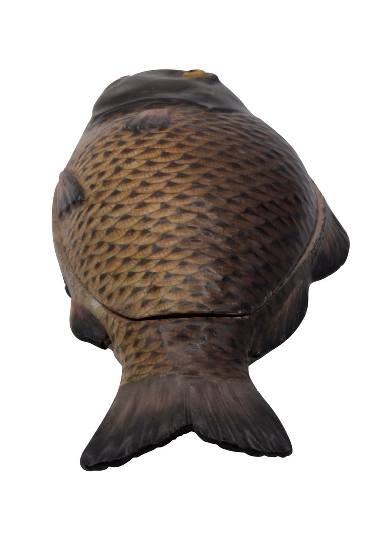 German Porcelain Fish Form Box For Sale at 1stDibs