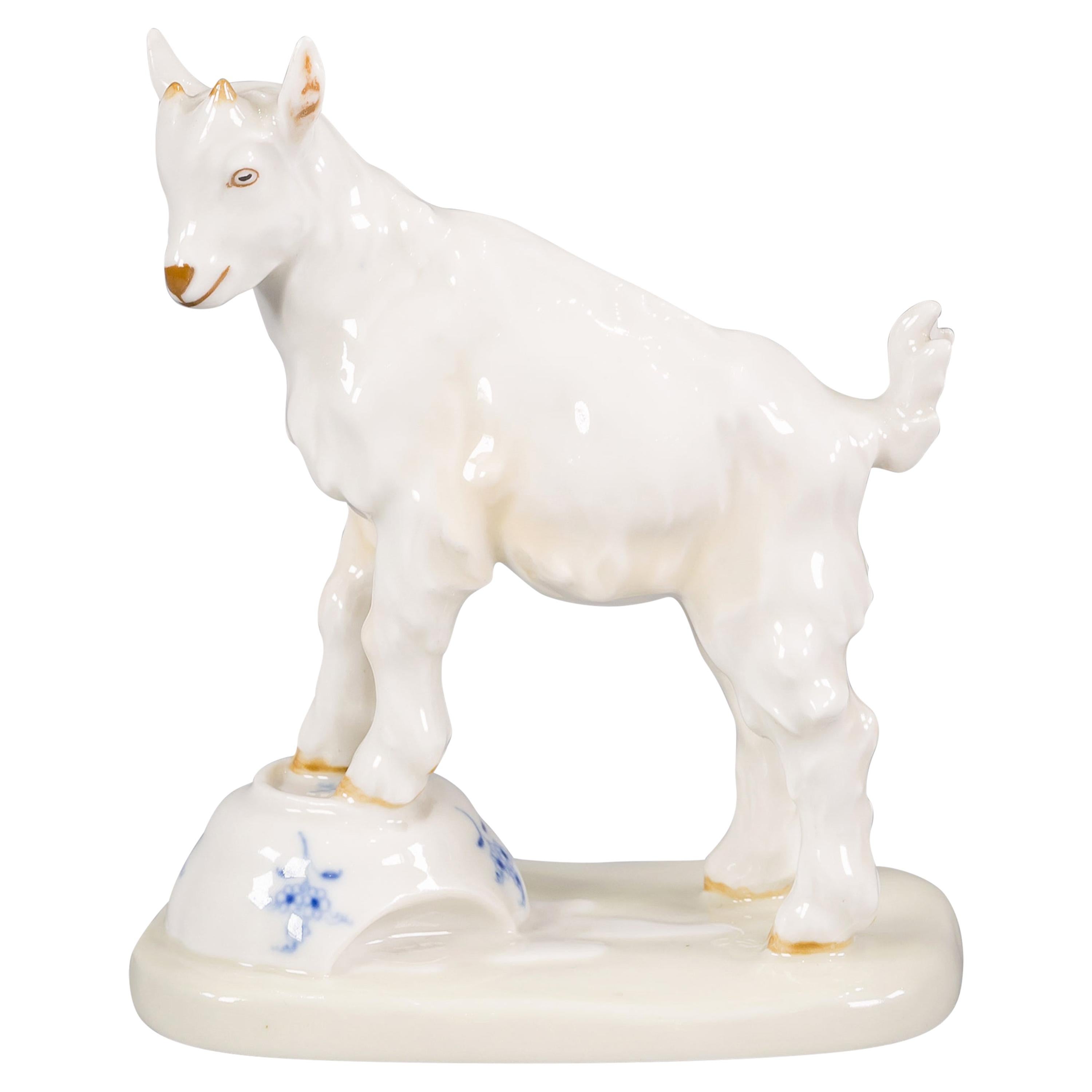 Pair of Porcelain Goats at 1stDibs