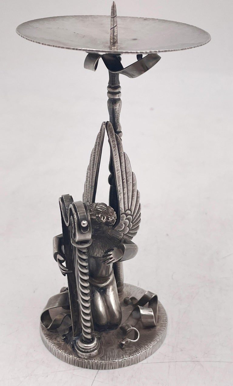 German Rare Set of 4 Sterling Silver Pricket Sticks/ Candlesticks For ...