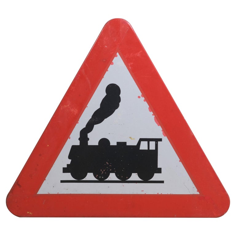 German Red White and Black Train Railway Choo Choo Sign For Sale at 1stDibs