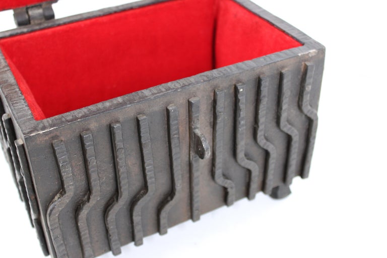 German Renaissance Revival Wrought Iron Strong Box with Lock Chain at ...