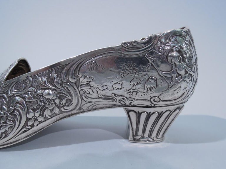 German Rococo Sterling Silver Lady's Shoe For Sale at 1stDibs