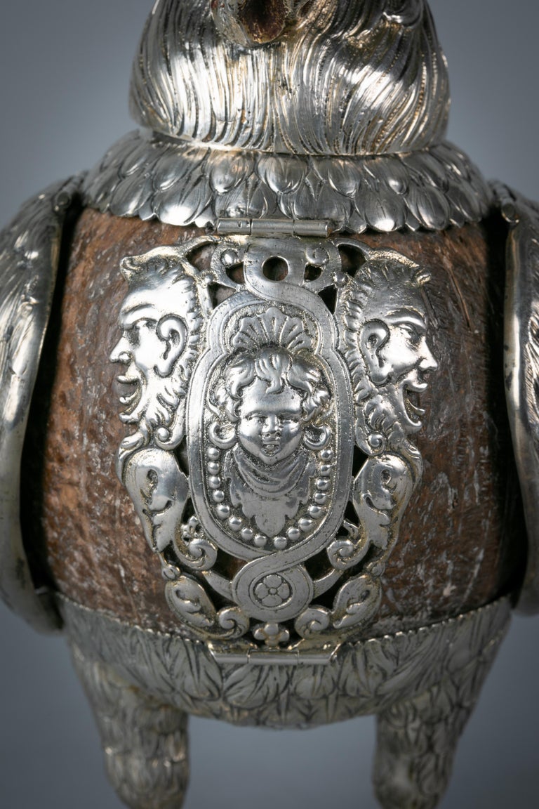 German Silver and Coconut Turkey, circa 1890 For Sale at 1stDibs