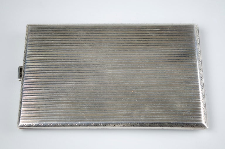 German silver and enamel cigarette case For Sale at 1stDibs