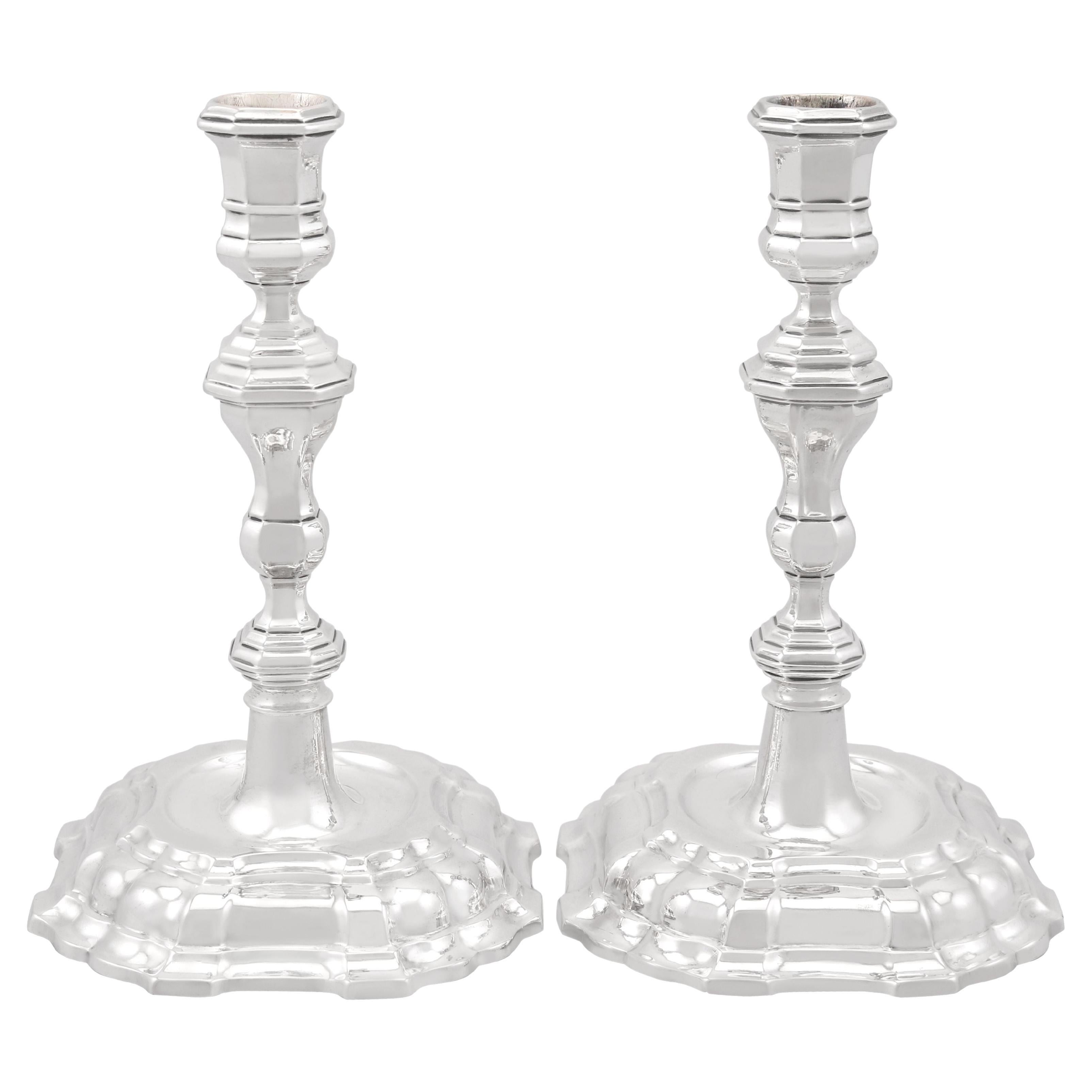 Silver Pair of Candlesticks Period of Classizism Augsburg Germany ...