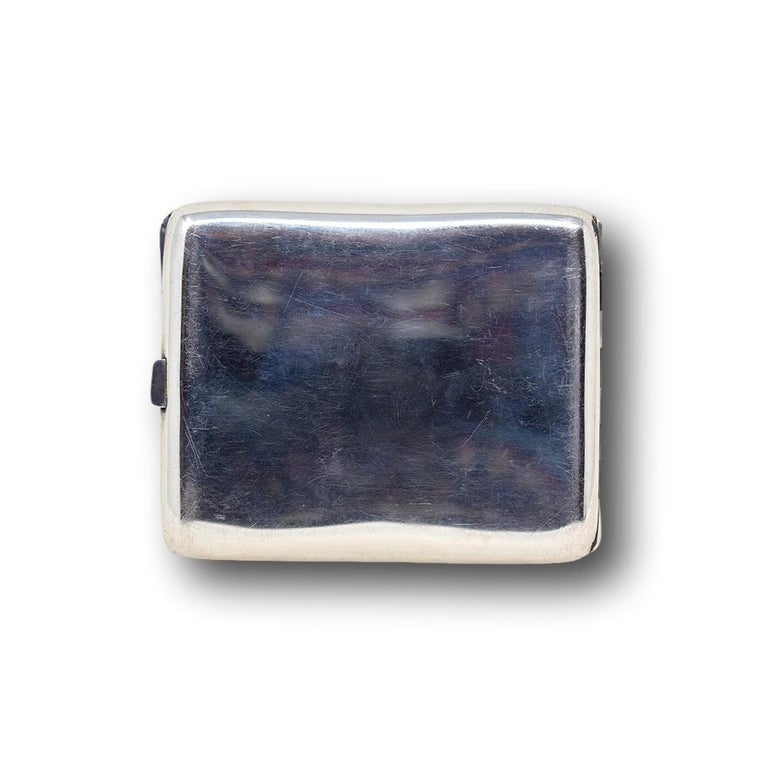 German Silver and Enamel Cigarette Case The Bleriot XI For Sale at 1stDibs