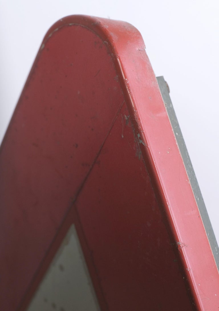 German Steel Railroad Choo Choo Train Sign Red White and Black Enamel ...