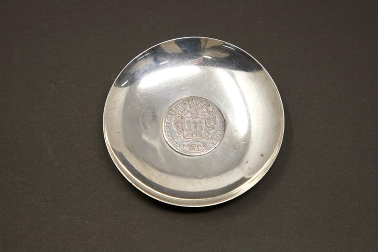 German Sterling Silver Coin Dish by Jakob Grimminger For Sale at 1stDibs