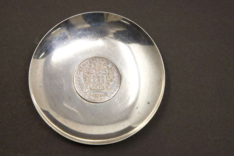 German Sterling Silver Coin Dish by Jakob Grimminger For Sale at 1stDibs