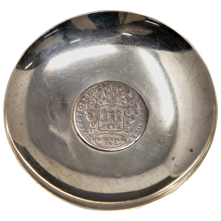 German Sterling Silver Coin Dish by Jakob Grimminger For Sale at 1stDibs