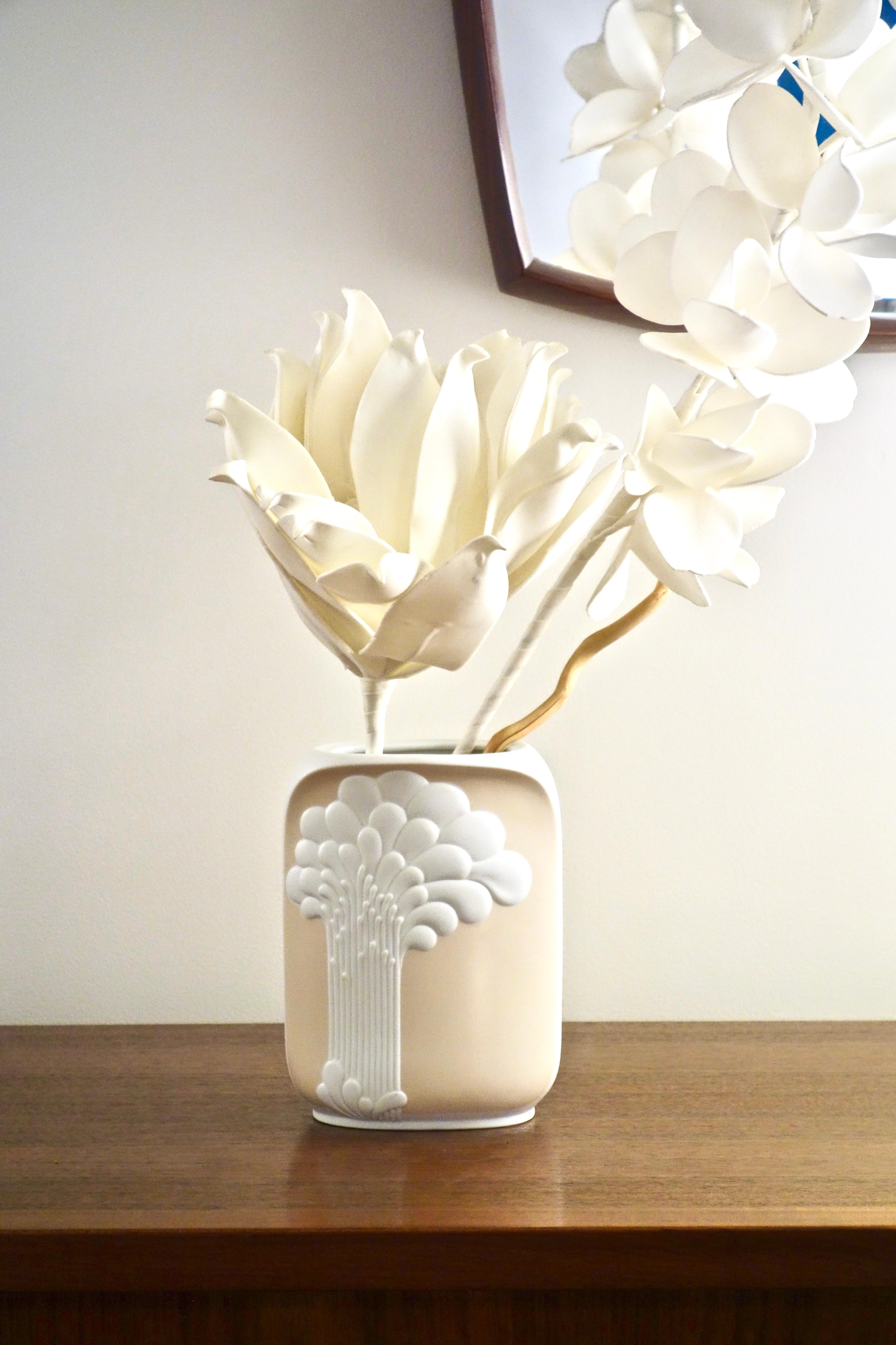 German Syrakus porcelain vase by Manfred Frey for Kaiser 1960s at 1stDibs