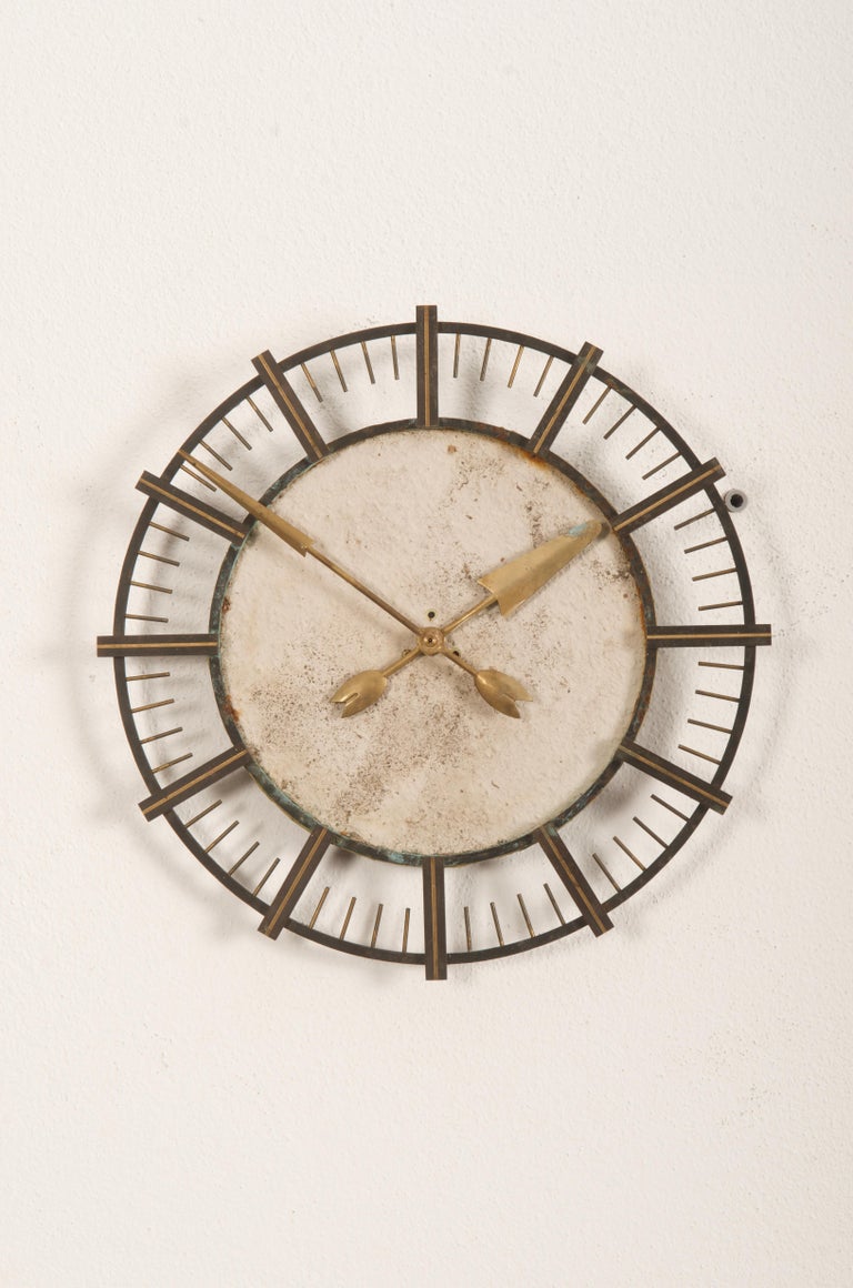 German TN Telenorma Brass Wall Clock at 1stDibs