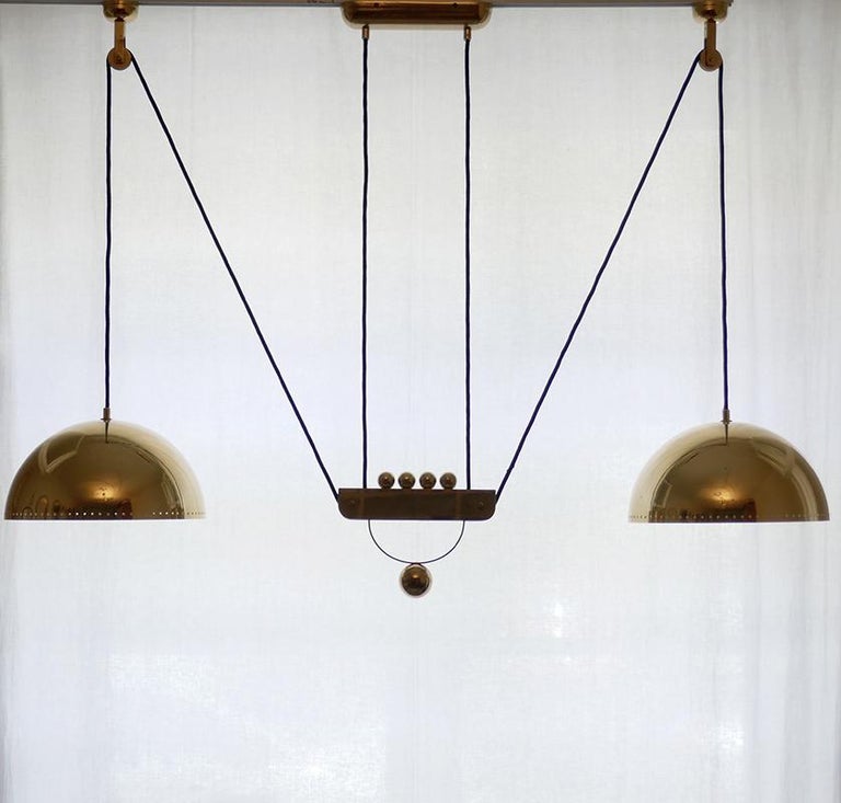 German Vintage Adjustable Counterweight Pendant Light, 1960s at 1stDibs