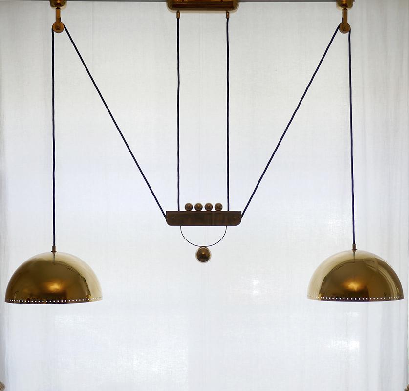 German Vintage Adjustable Counterweight Pendant Light, 1960s at 1stDibs