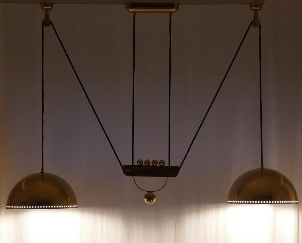 German Vintage Adjustable Counterweight Pendant Light, 1960s at 1stDibs
