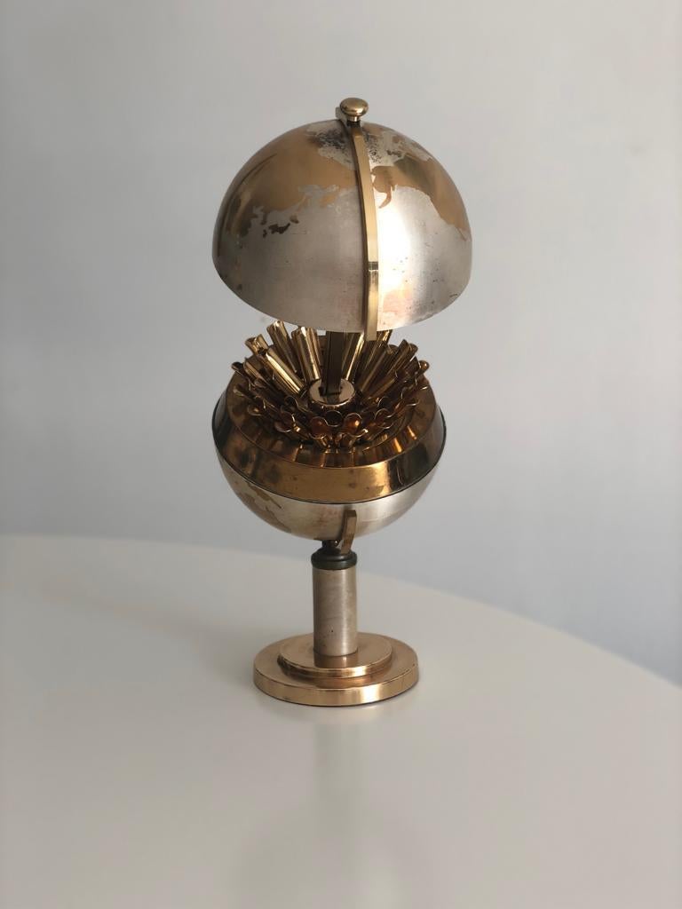 German Vintage Brass Globe Cigarette Dispenser, 1950s at 1stDibs
