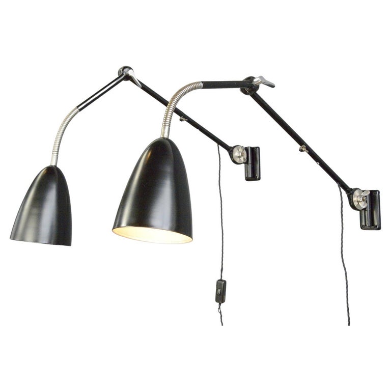 German Wall Mounted Task Lamps Circa 1940s For Sale at 1stDibs