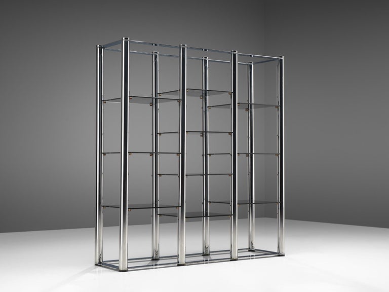 German Wall Unit in Chrome and Glass, 1960s For Sale at 1stDibs ...