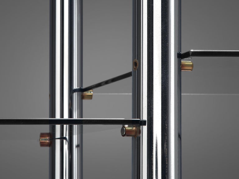 German Wall Unit in Chrome and Glass, 1960s For Sale at 1stDibs ...