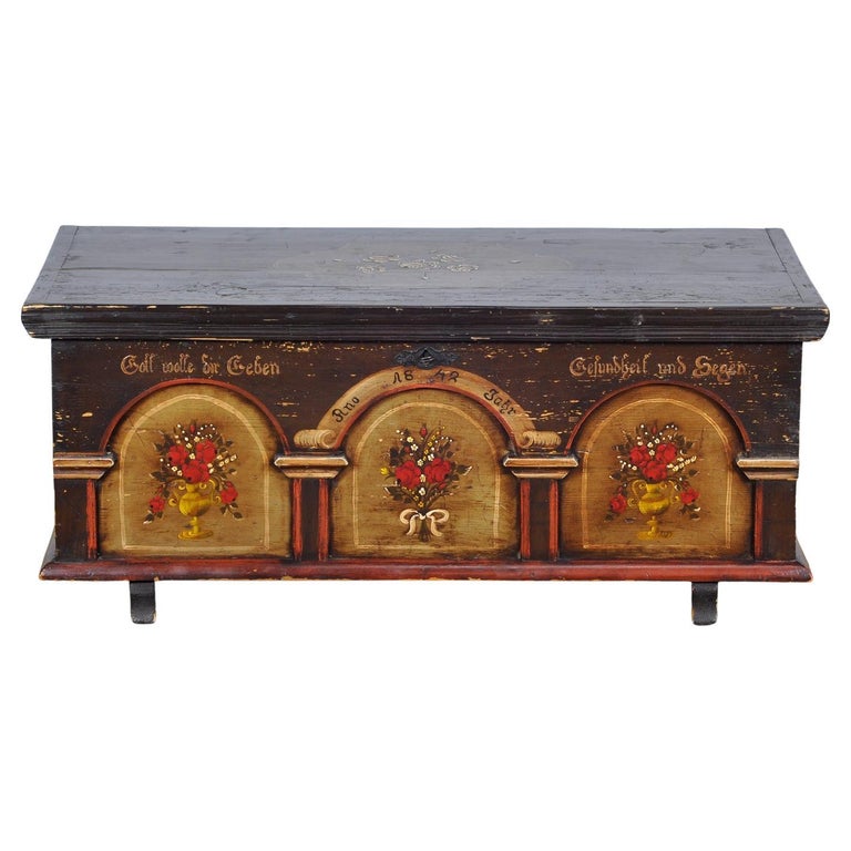 German Wedding Chest From 1842 For Sale at 1stDibs