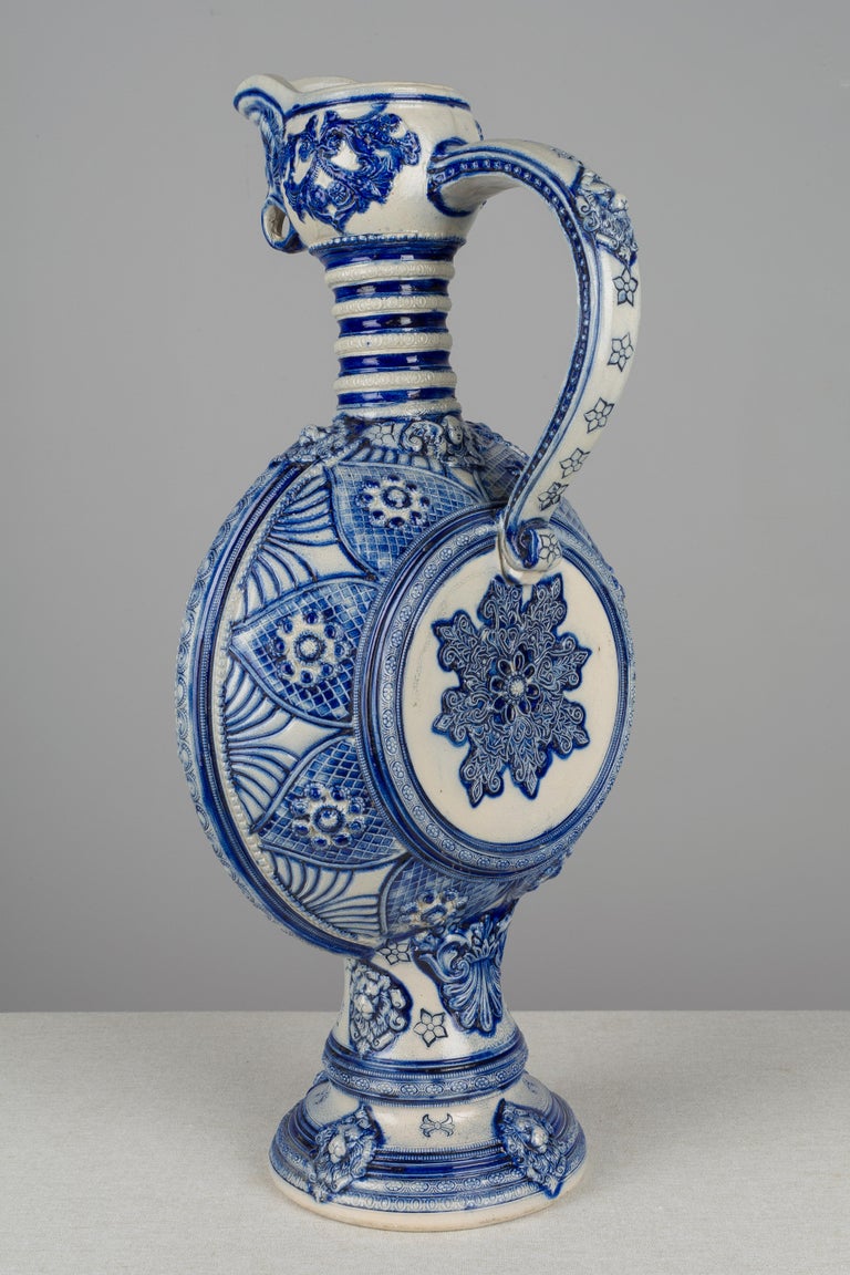 German Westerwald Salt Glazed Pottery Ewer at 1stDibs