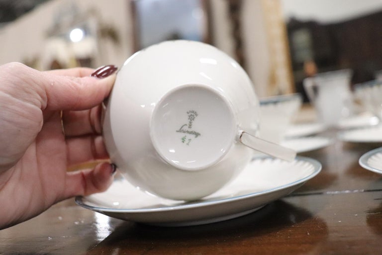 German White Porcelain Tea Set By Bavaria 27 Pieces At 1stdibs