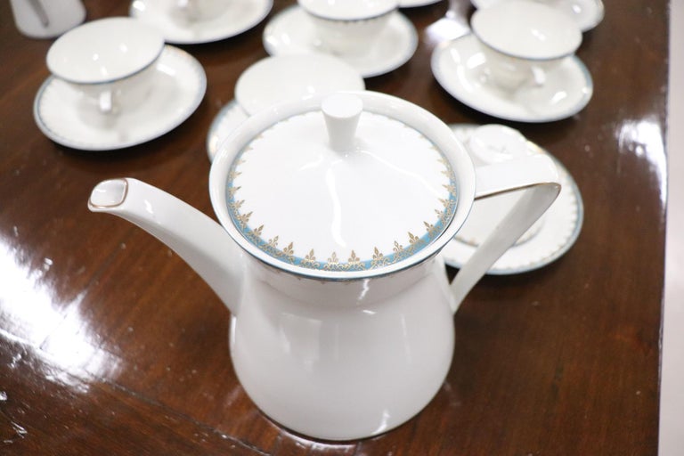German White Porcelain Tea Set by Bavaria 27 Pieces at 1stDibs