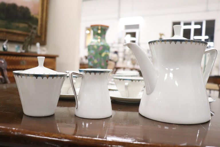 German White Porcelain Tea Set by Bavaria 27 Pieces at 1stDibs