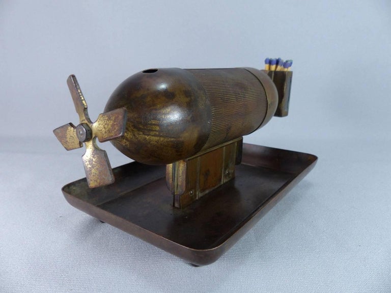 German Zeppelin Torpedo Bomb Cigarette Dispenser Cigar Cutter Cocktail ...