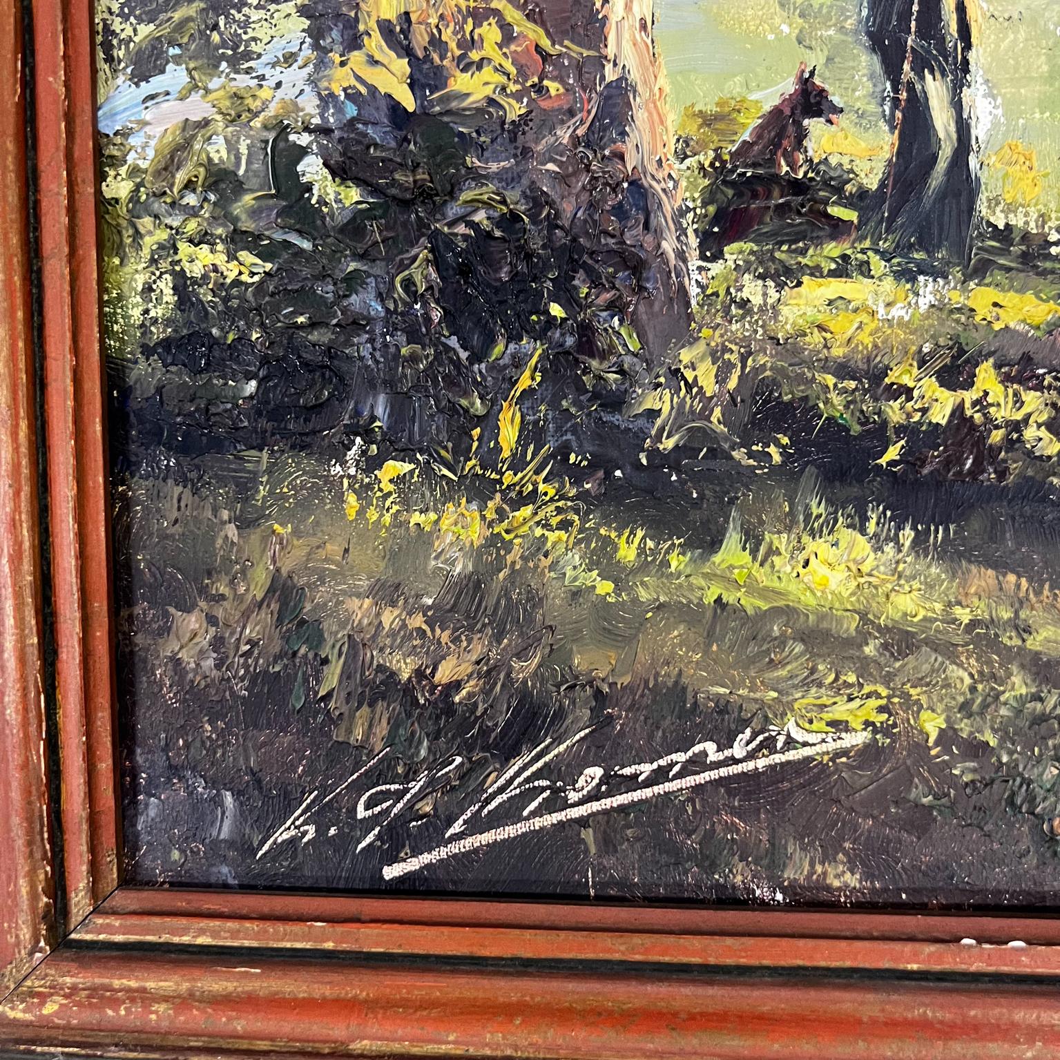 Germany Kunsthandlung Julius Giessen Art Oil Painting Shepherd Sheep ...