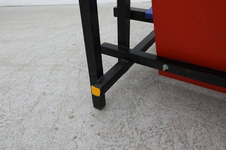 Gerrit Rietveld Style De Stijl Red and Blue Loveseat at 1stDibs