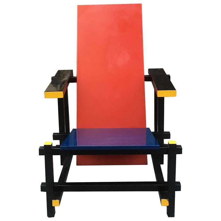 Gerrit Thomas Rietveld Red Blue Chair Gerard van de Groenekan, 1966 at ...