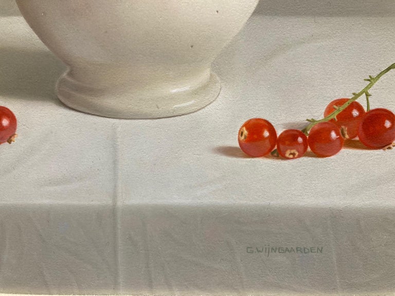 Gerrit Wijngaarden - Rode Besjes in Kom Red Currants in Bowl Oil Painting Panel Still Life In ...