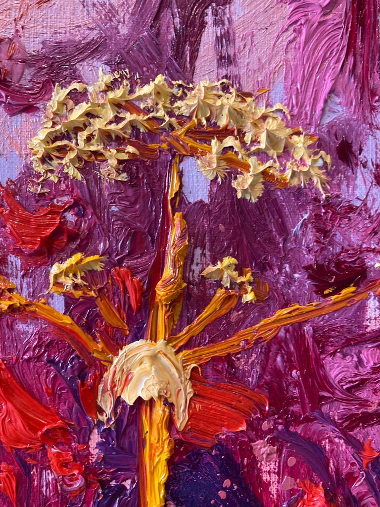 Gertjan Scholte-Albers - Red Small Hogweed Oil Painting Canvas Plein Air Outdoor Expressionism ...