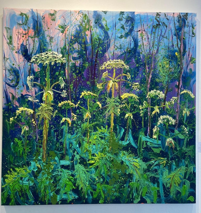 Gertjan Scholte-Albers - Ultramarine Hogweed Oil Painting on Canvas Nature Outdoor Painter Plein ...