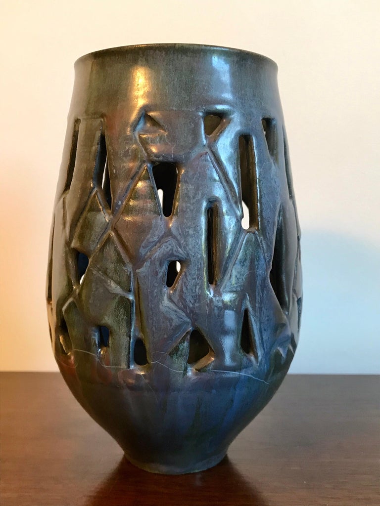 Gertrud + Otto Natzler Pierced Studio Pottery Lantern For Sale at ...