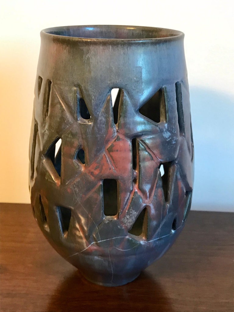 Gertrud + Otto Natzler Pierced Studio Pottery Lantern For Sale at ...