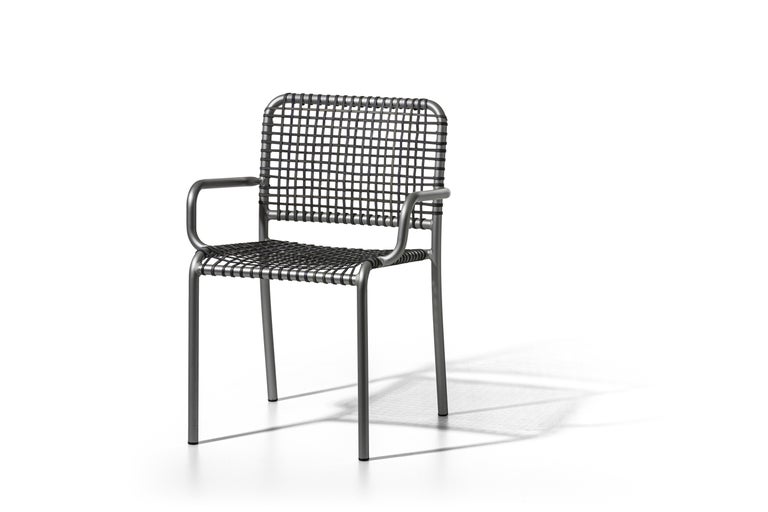 Gervasoni Allu 224 I Armchair in Aluminium Frame and Woven with Grey ...