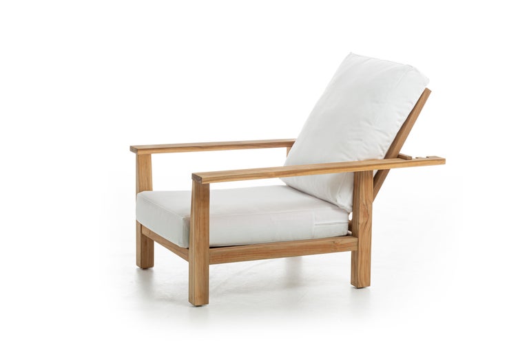 Gervasoni Inout Chair in Aspen 03 Upholstery and Natural Teak Frame ...