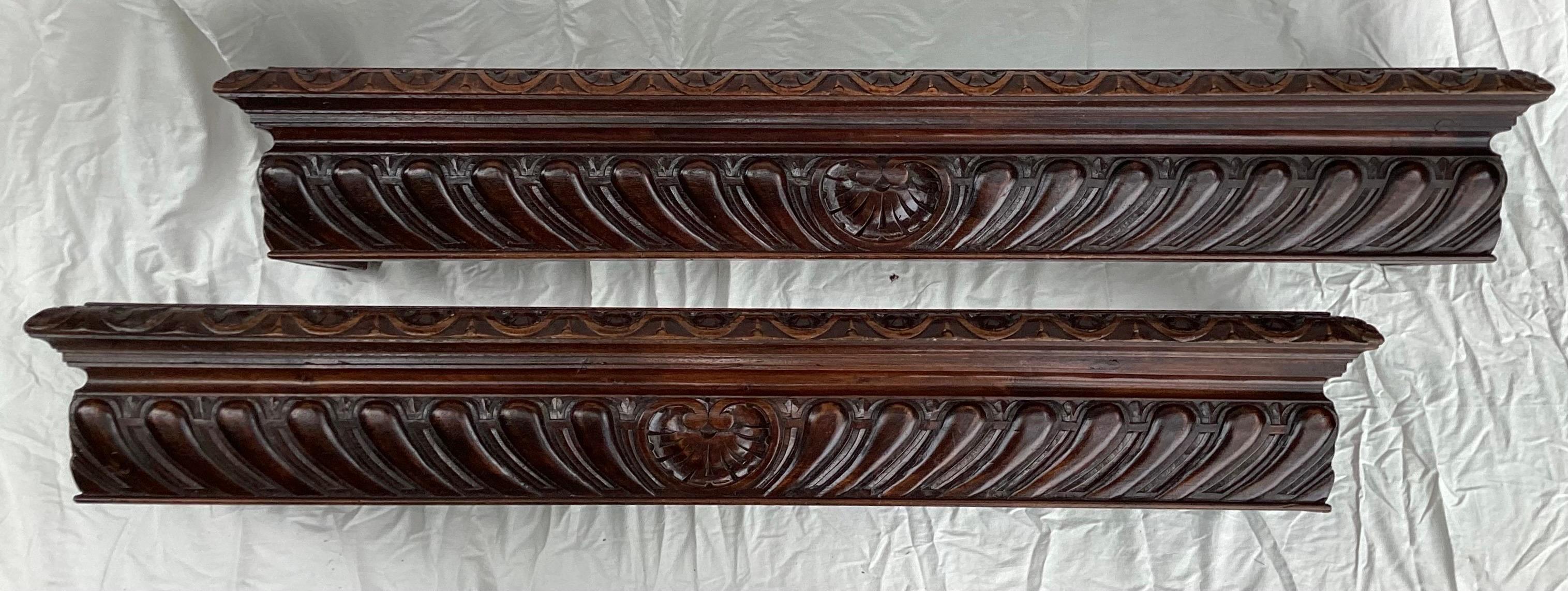 Get Pair of Carved Wood Window Cornices or Window Valances For Sale at ...