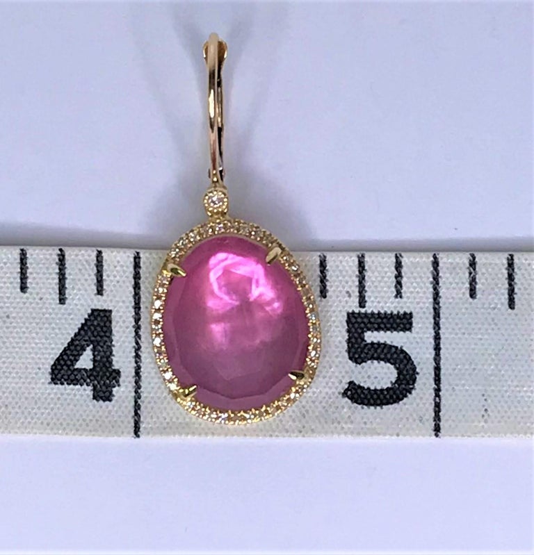 Getana 11 Carat Pink Tourmaline and Diamond 14KY Earrings For Sale at ...