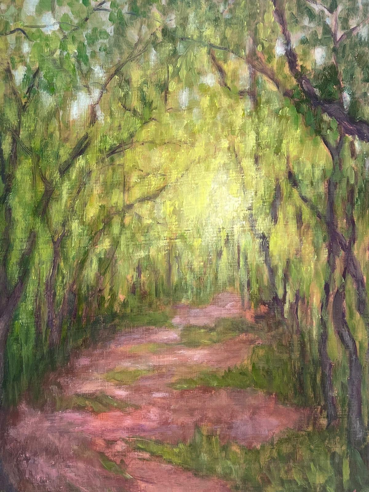 Geza Somerset-Paddon - Dappled Light Woodland Pathway Original British ...