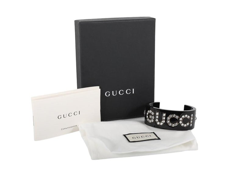 GG GUCCI Crystal Cuff Bracelet For Sale at 1stDibs