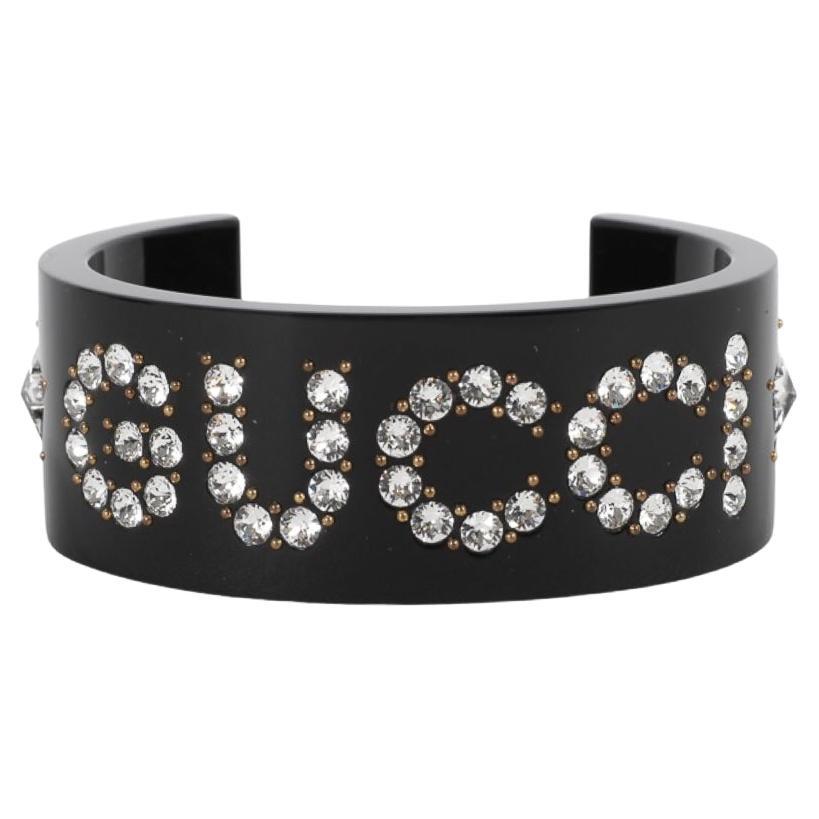 GG GUCCI Crystal Cuff Bracelet For Sale at 1stDibs