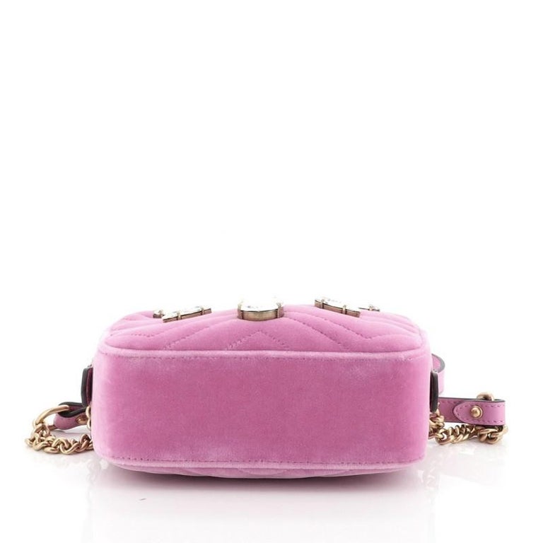GG Marmont Shoulder Bag Crystal Embellished Matelasse Velvet Mini at ...